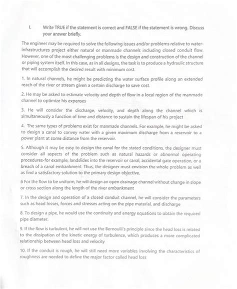 Solved 1 Write True If The Statement Is Correct And Ealse