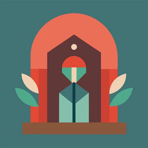 A Flat Design Of A Man In A Window Vector Art At Vecteezy