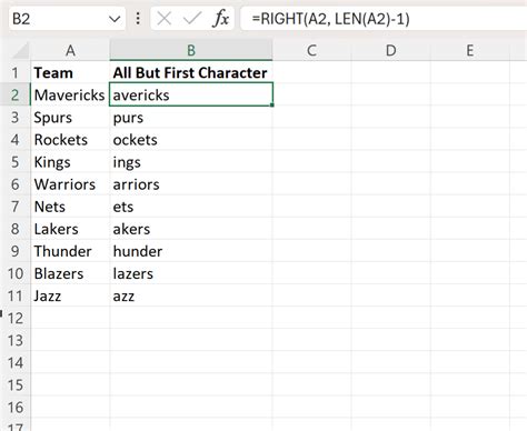 Excel How To Extract All But First Character From Cell