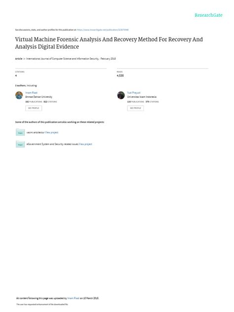 Virtual Machine Forensic Analysis And Re Pdf Computer File Computer Forensics