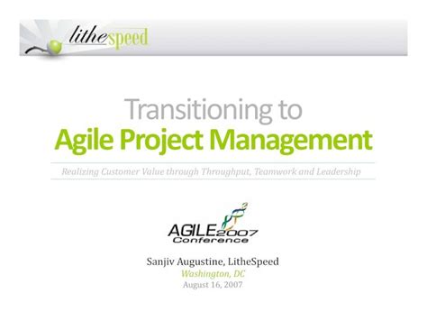 Pdf Titiitransitioning To Agile Project Managementapm Defined