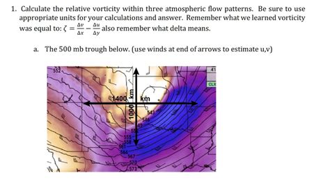 solved 1 calculate the relative vorticity within three atmospheric flow patterns be sure to