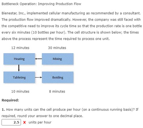 Solved Bottleneck Operation Improving Production Flow Chegg Com