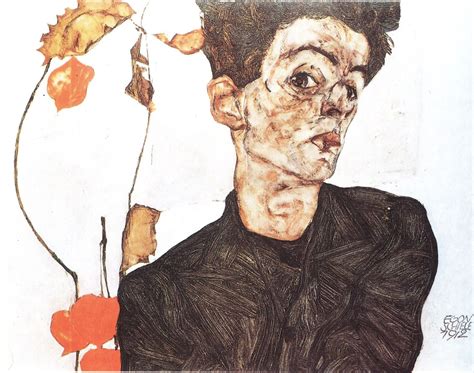 Egon Schiele Autoportrét s čínskými lampiony 1912 V noci jsem snil