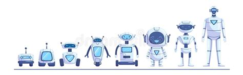 Robots Evolution Artificial Intelligence Cyborgs Stock Vector