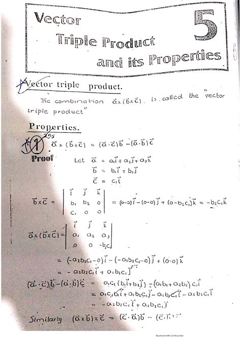 solution vector triple product and its properties vector chapter 5
