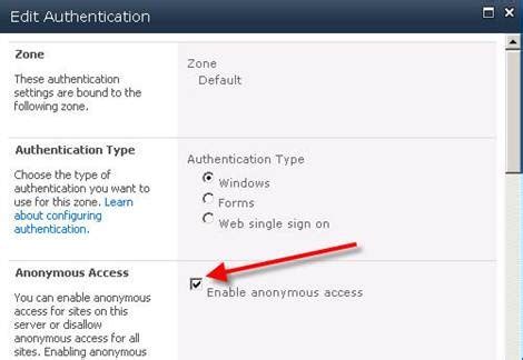 Enable Anonymous Access In SharePoint 2010 Experiences Of An Inland
