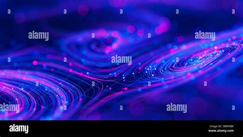 Closeup Of Big Data Swirl Patterns In Futuristic Cyberspace Whirl Flow Of Data In Quantum