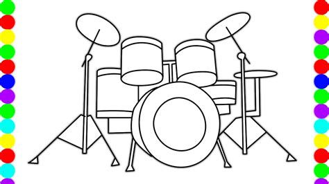 how to draw a drum set