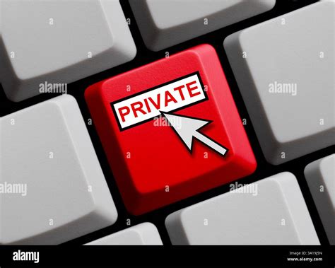 Red Keyboard With Mouse Arrow Shows Private Data Online Private Stock