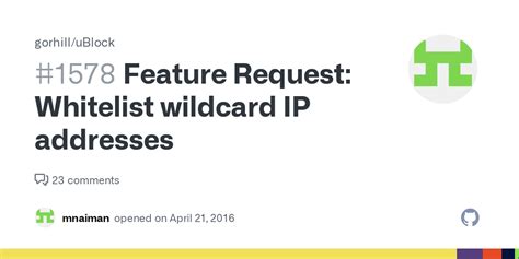 Feature Request Whitelist Wildcard IP Addresses Issue Gorhill UBlock GitHub