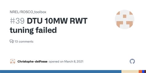 dtu 10mw rwt tuning failed · issue 39 · nrel rosco toolbox · github