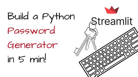 build a password generator in python with streamlit youtube