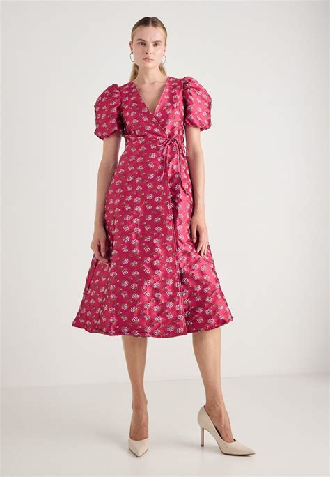 Sister Jane Momento Jacquard Midi Wrap Dress Kokteilikleitpeokleit