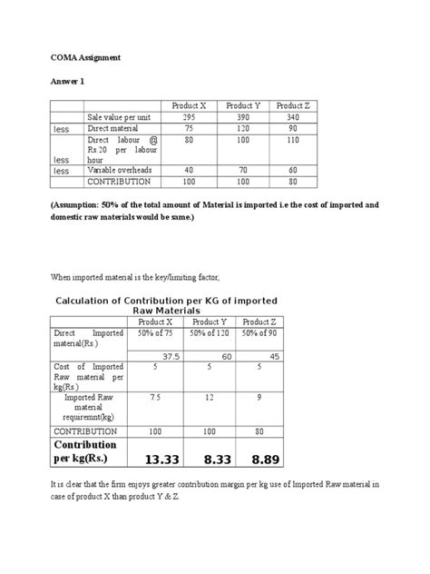 Coma Assignment Analysis Pdf Labour Economics Profit Economics