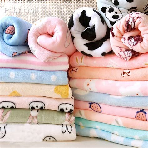 폴카 도트 인쇄 양면 플란넬 원단 바느질 잠옷 의류 Diy 수제 05m X 16m직물 Aliexpress