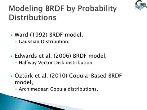 Ppt Modeling Brdf By A Probability Distribution Powerpoint