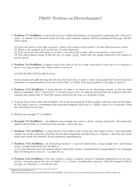 Problems On Electrodynamics Pdf Quantity Electricity