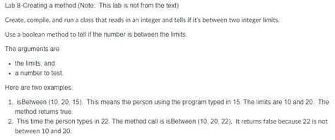 Solved Lab Creating A Method Note This Lab Is Not From Chegg