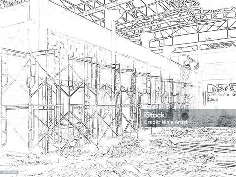 건설 활동 및 안전 등 건설 사이트 조건 행동 하 고 구문 중 역 작업자의 안전 하지 않은 조건 강화 철근 콘크리트 산업 단지에 건물 강철에 대한 스톡 사진 및 기타 이미지