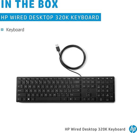 Professional Hp Genuine Wired Desktop Slim 320k Usb Qwerty Office Mouse And Keyboard L96909 001