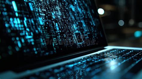 Digital Security Concepts Encrypted Message Decoding On Laptop Screen