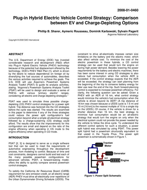Pdf Plug In Hybrid Electric Vehicle Control Strategy Comparison Between Ev And Charge