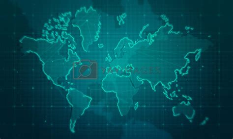 Abstract World Map News Corporate Background Business Digital Network Presentation Global Cyber