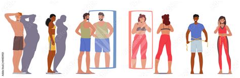 Body Dysmorphia Concept Distorted Perception Body Causing Slim