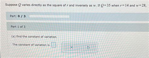 solved suppose q ﻿varies directly as the square of r ﻿and