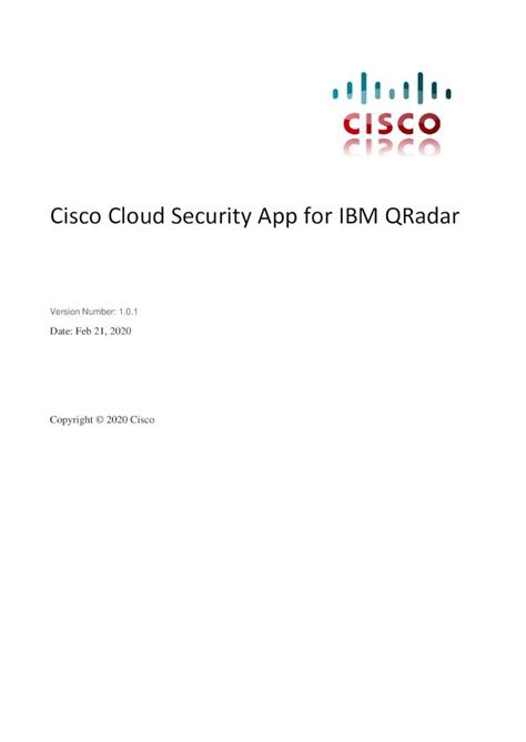 Pdf Cisco Cloud Security App For Ibm Qradar · 2020 2 21 · 1