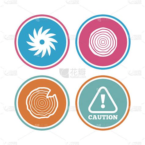 木材和锯圆形车轮图标。的关注。