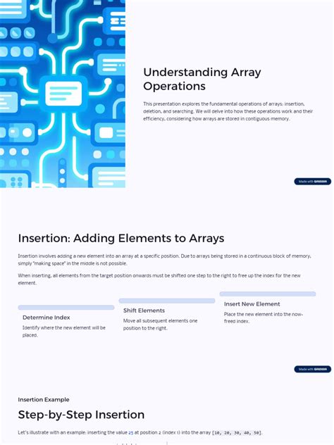 Array Operations Insertion Deletion Search Pdf Algorithms And