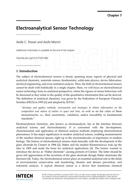 Pdf Electroanalytical Sensor Technology