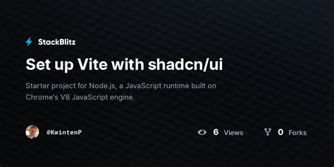 set up vite with shadcn ui stackblitz