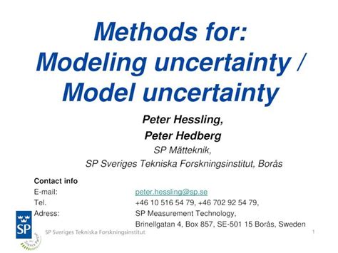 PDF Methods For Modeling Uncertainty Model Uncertainty Quantification Of Modeling