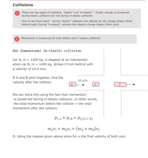 Solved Collisions There Are Two Types Of Collisions