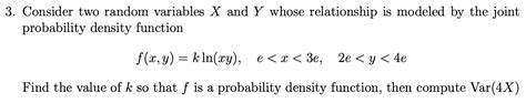 consider two random variables x and y whose