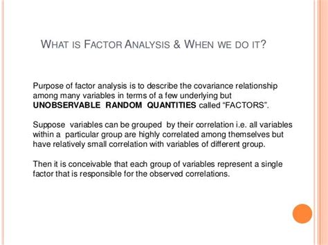 Factor Analysis With An Example