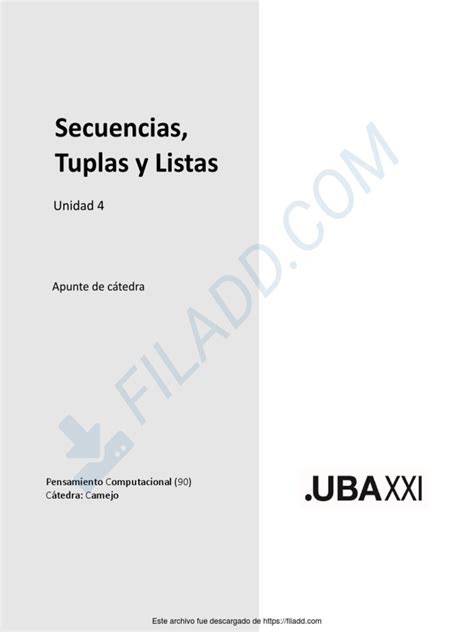 unidad 4 tuplas descargar gratis pdf lenguaje de programación