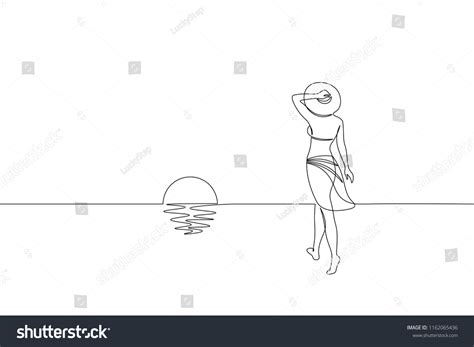 Continuous One Single Line Art Girl Stock Vector Royalty Free