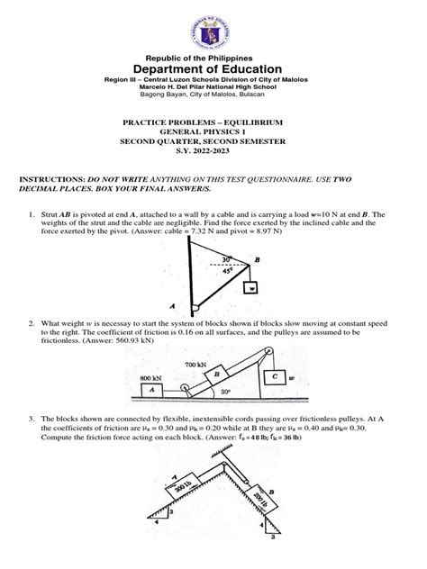 Practice Problems Equilibrium Pdf