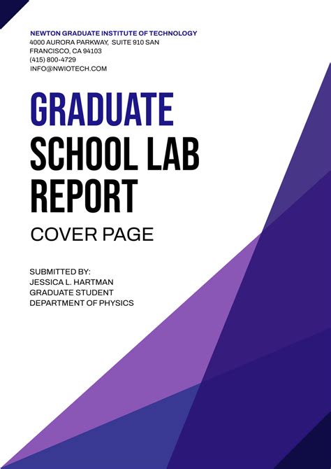 Free Lab Report Cover Page Templates To Edit Online
