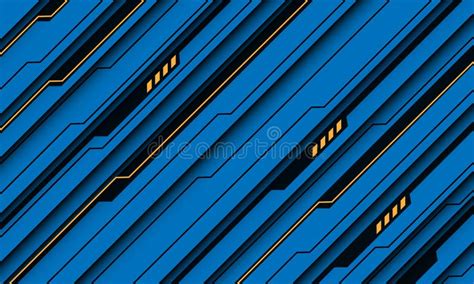 Abstractb Yellow Black Line Circuit Cyber Slash Dynamic Geometric On Blue Design Modern