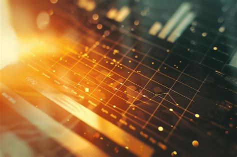 An Abstract Background With Glowing Golden Data Charts Conveying The Fastpaced And Dynamic World