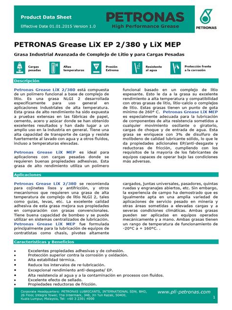 FT PT Grease Lix EP 2 380 | PDF