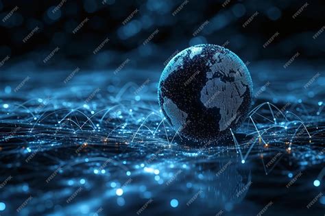 Premium Photo Abstract Global Dot Network Circle Digital Connection