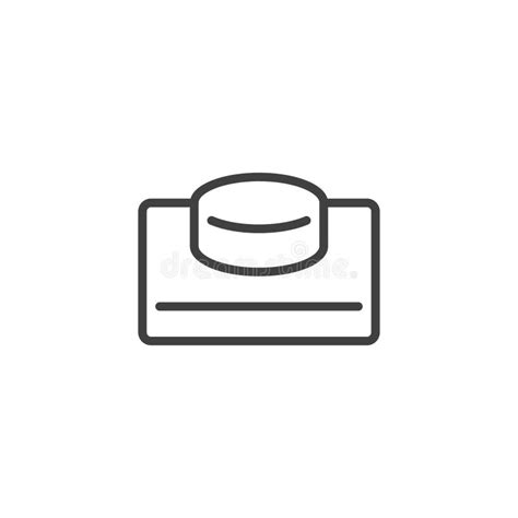 3d button line icon stock vector illustration of square 303929246