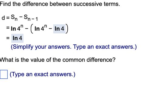 solved find the difference between successive terms