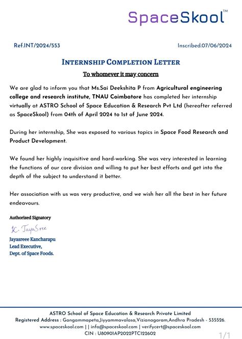 Sai Deekshita Prabhakaran On Linkedin Spaceskool Spacefood